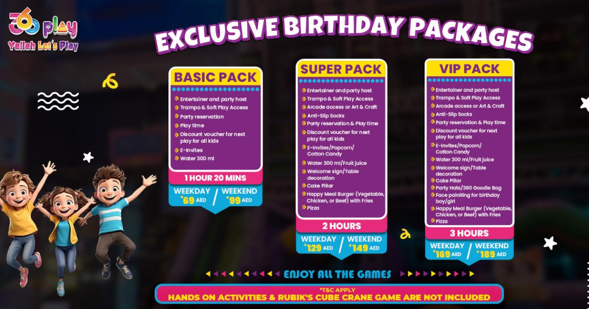 Do Not Miss - Exclusive Birthday Party Packages in UAE | 360 Play UAE